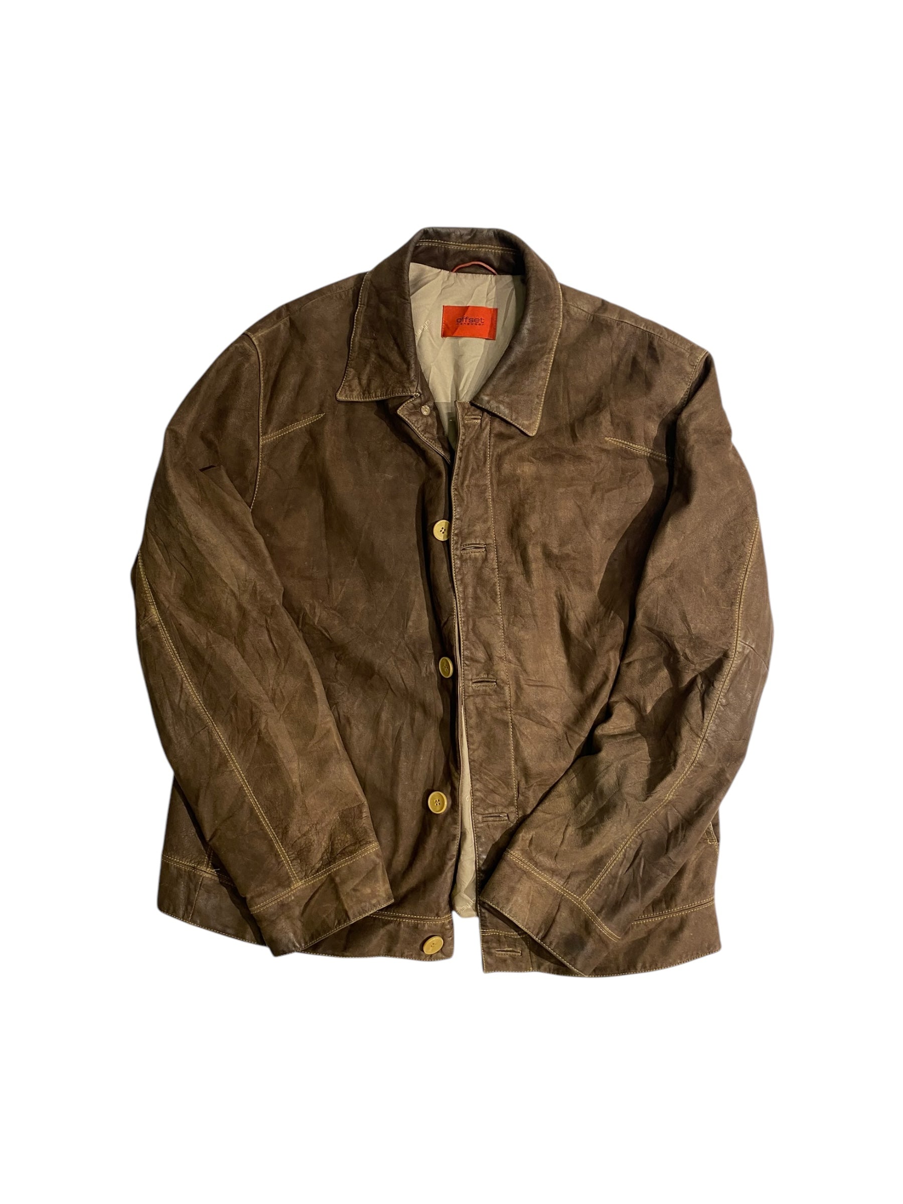 Offset leather jacket – Яetrospect