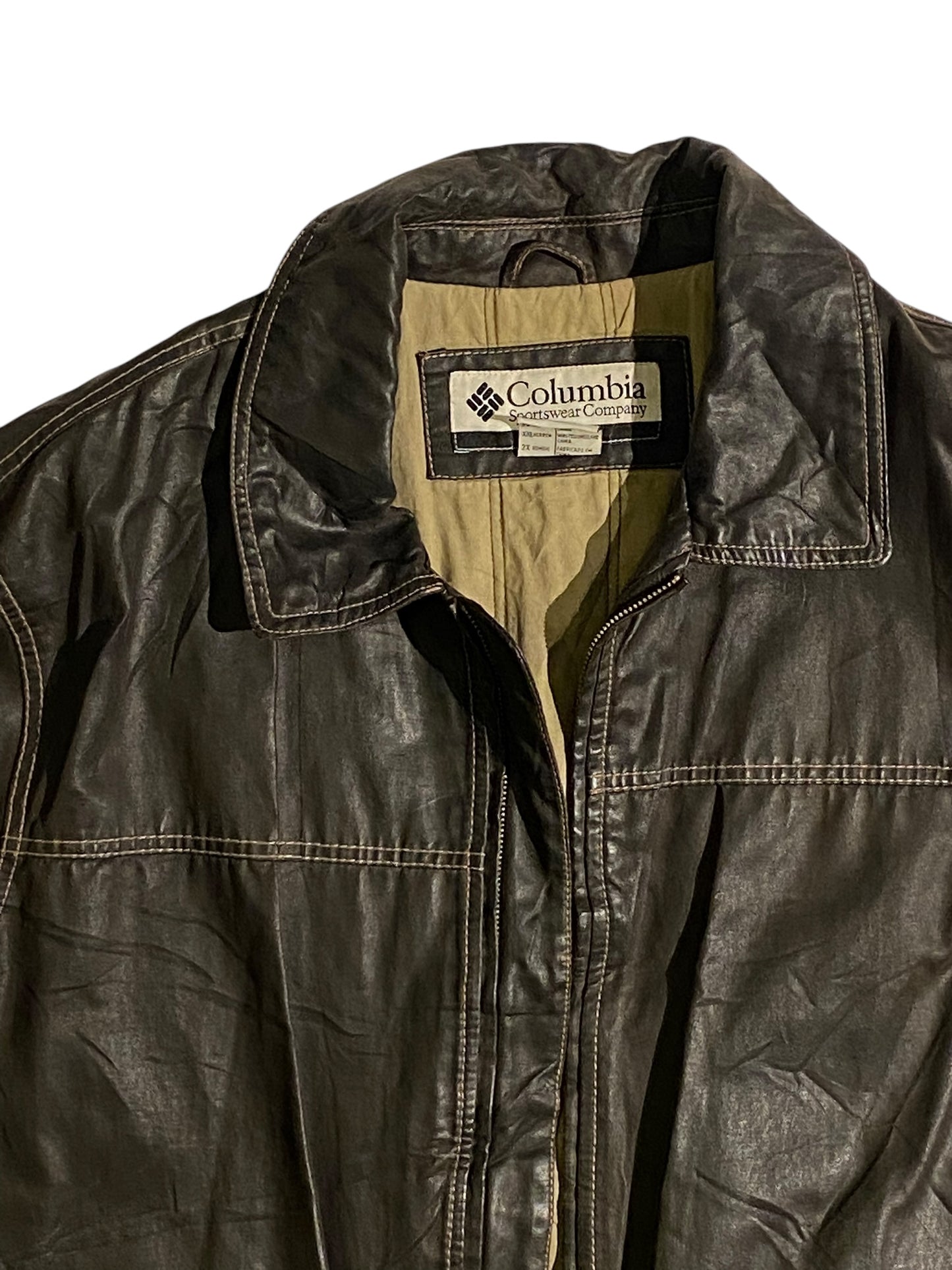 Columbia vintage heavy leather jacket – Яetrospect