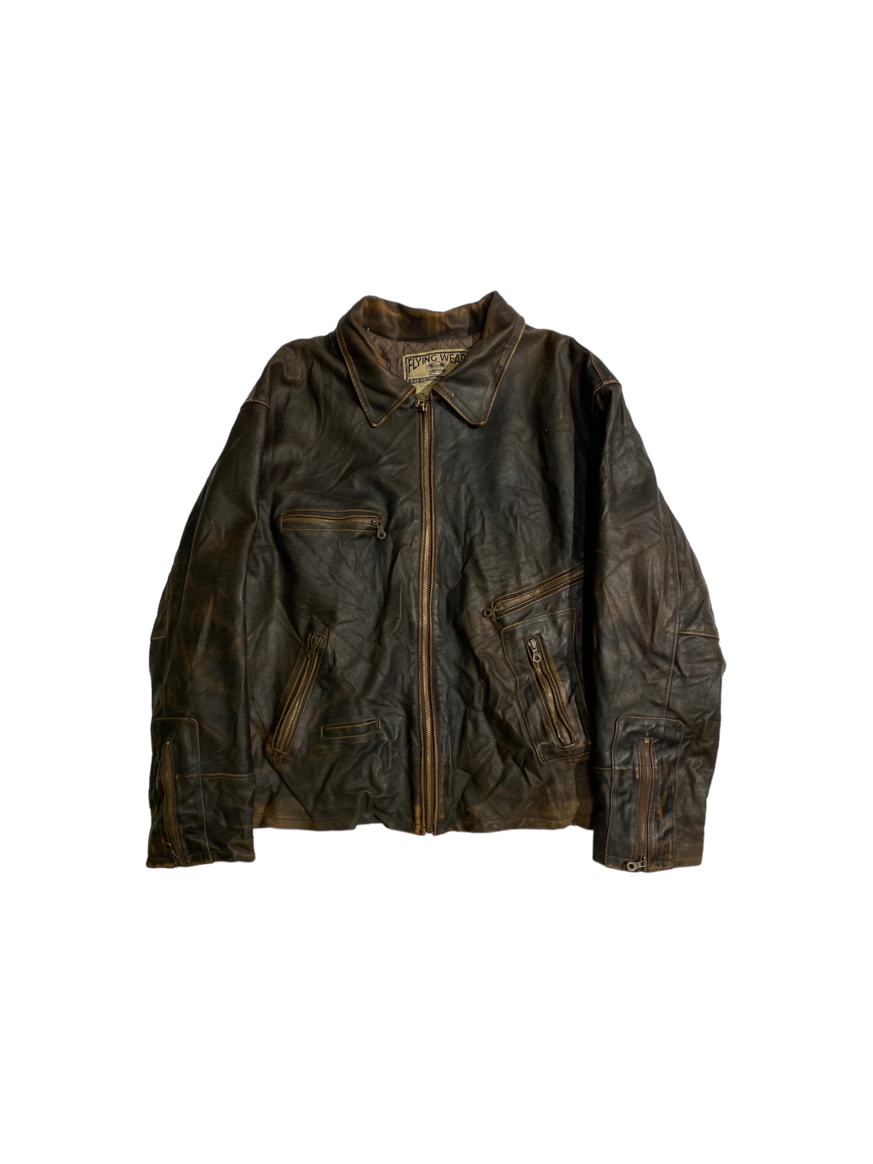 Flying wear brown leather jacket – Яetrospect