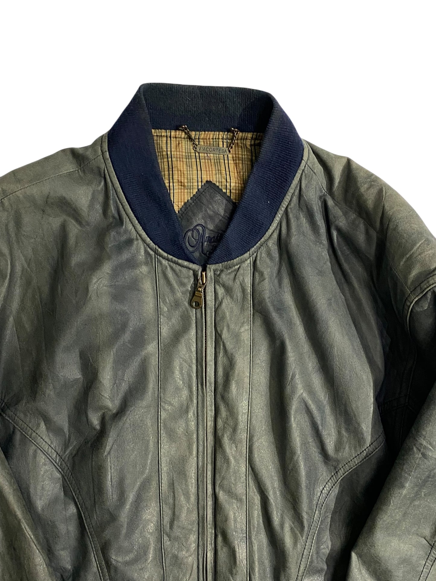 Viacortesa washed japanese leather jacket – Яetrospect